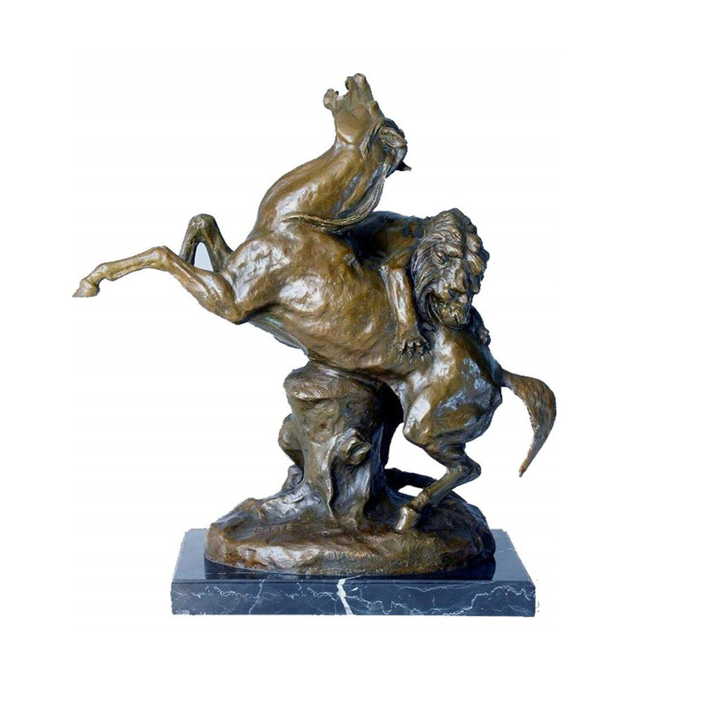 Bronze Statues Animal Lion Hunt Horse Metal Sculpture TPAL-139 – toperkins