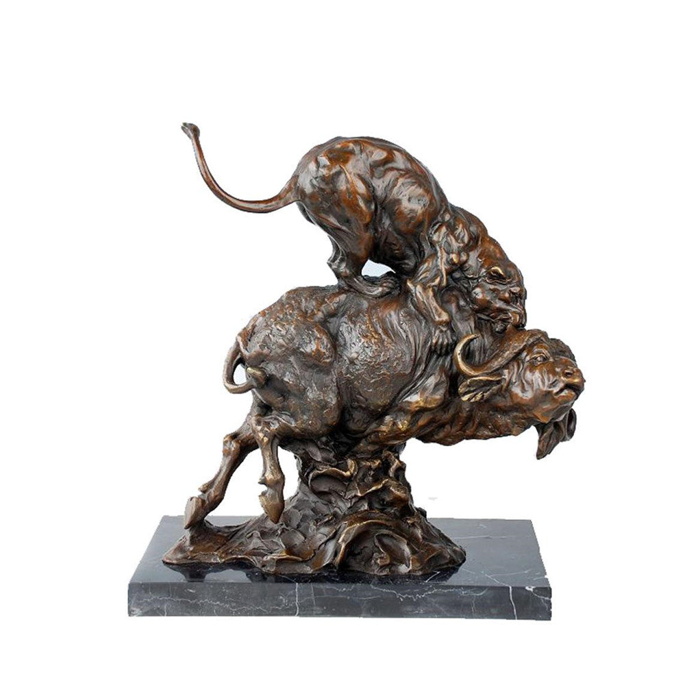 Animal Sculpture Lion Hunt Bull Home Modern Bronze Statues TPAL-241 ...