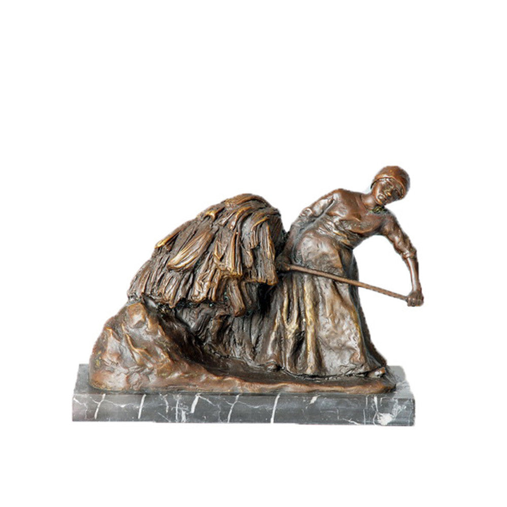 Hard Work Statue Folk Art Women Farmer Bronze Sculpture TPE-381 – toperkins