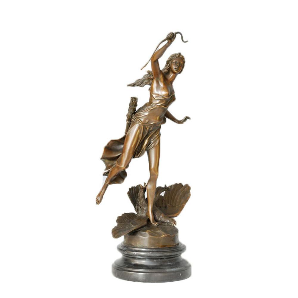 Antique Artwork Home Decor Bronze Female Archer Sculpture TPE-487 ...