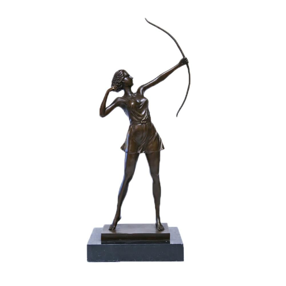 Archer Bronze Statues Metal Sculpture Female Artwork Home Decor Figuri ...